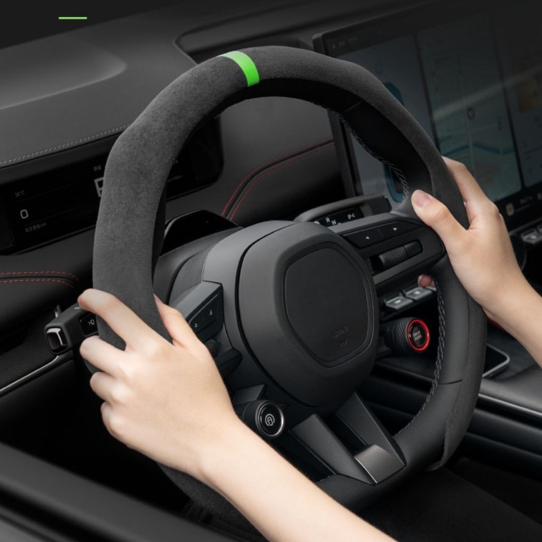 Suede Steering Wheel Cover – Anti-Slip, Ultra-Thin, 4-Season Universal ...