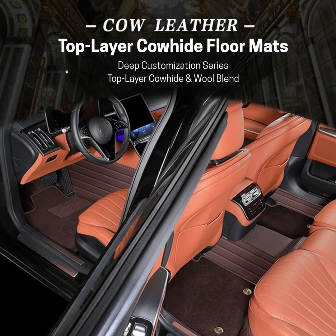 Dedicated Full Surround Pure Cowhide Car Foot Mats – USA Seat Cover
